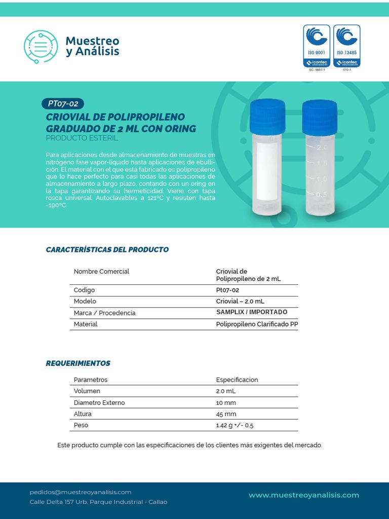 Criovial de Polipropileno 2.0 mL | PDF