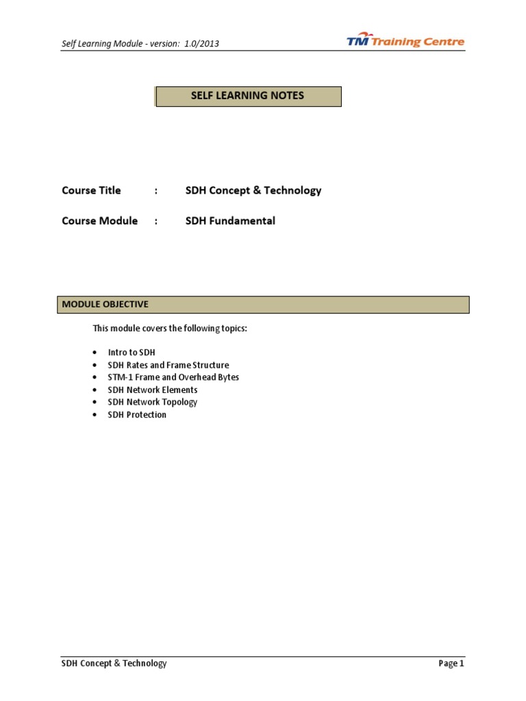 SDH Fundamental | PDF | Network Topology | Computer Network