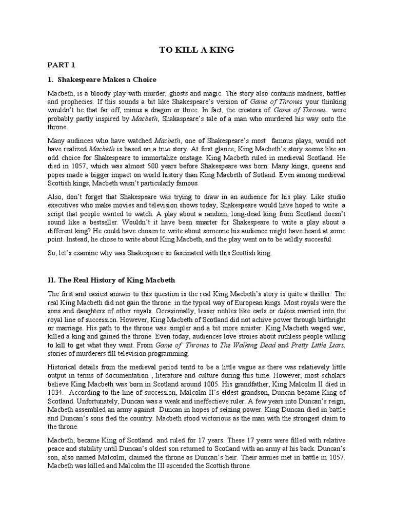 To Kill A King | PDF | Macbeth