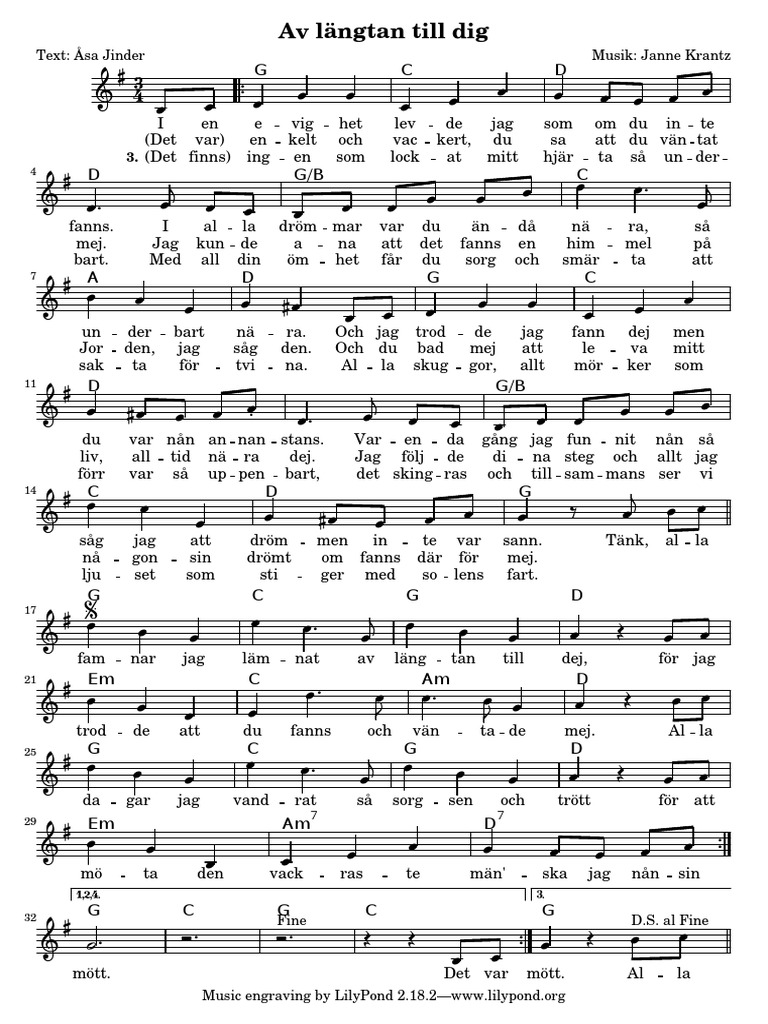 Av längtan till dig | PDF