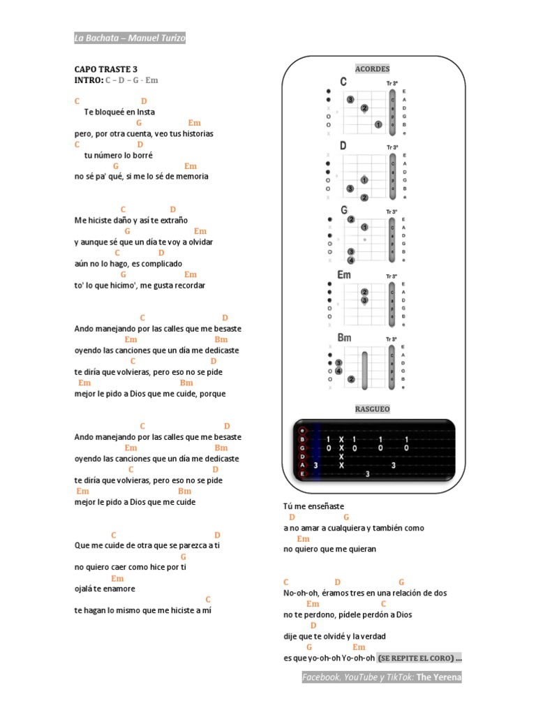 La Bachata - Manuel Turizo | PDF