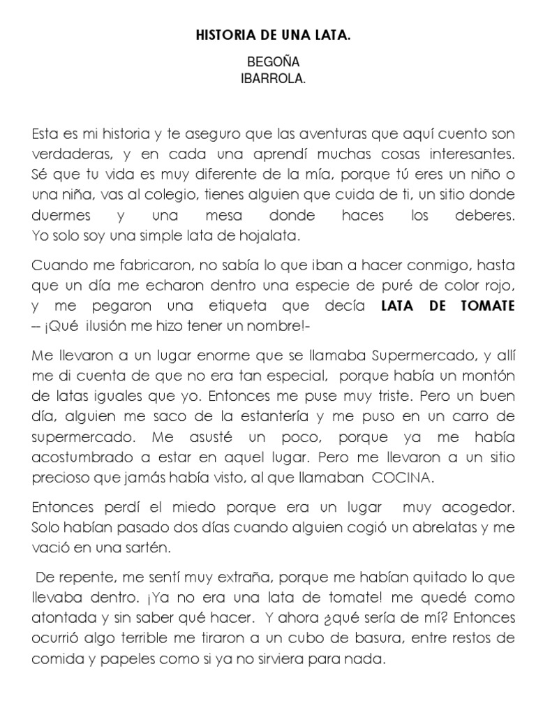 Historia de Una Lata | PDF