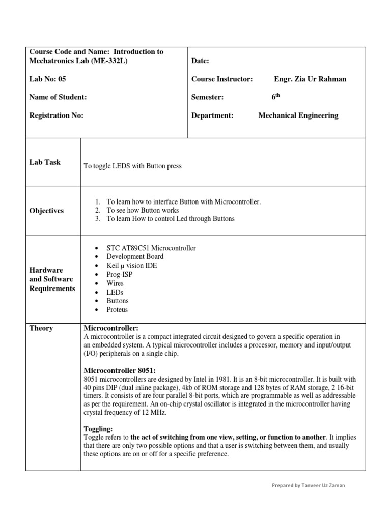 Lab Task 05 (Button With LEDs) | PDF Lab Task 05 (Button With LEDs) | PDF