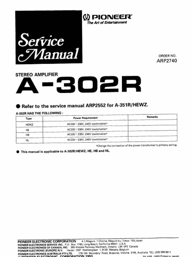 Pioneer A302r | PDF