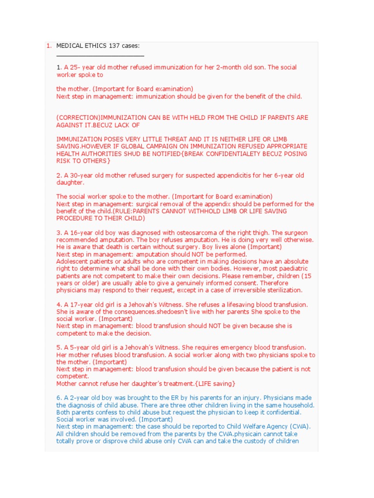 Medical ethics cases (1) | PDF