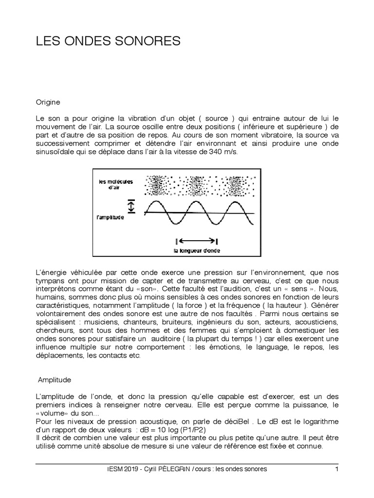 Fréquence et Amplitude des Ondes Sonores | PDF | Son | Fréquence