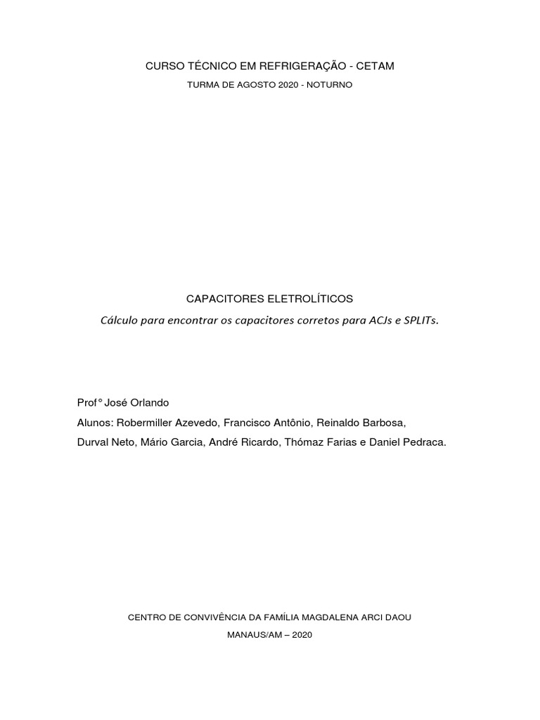 Trabalho CETAM | PDF