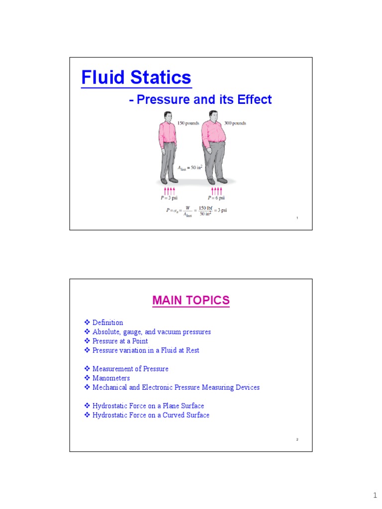 Fluid I - Lec 3 and 4 - Production | PDF | Pressure | Pressure Measurement