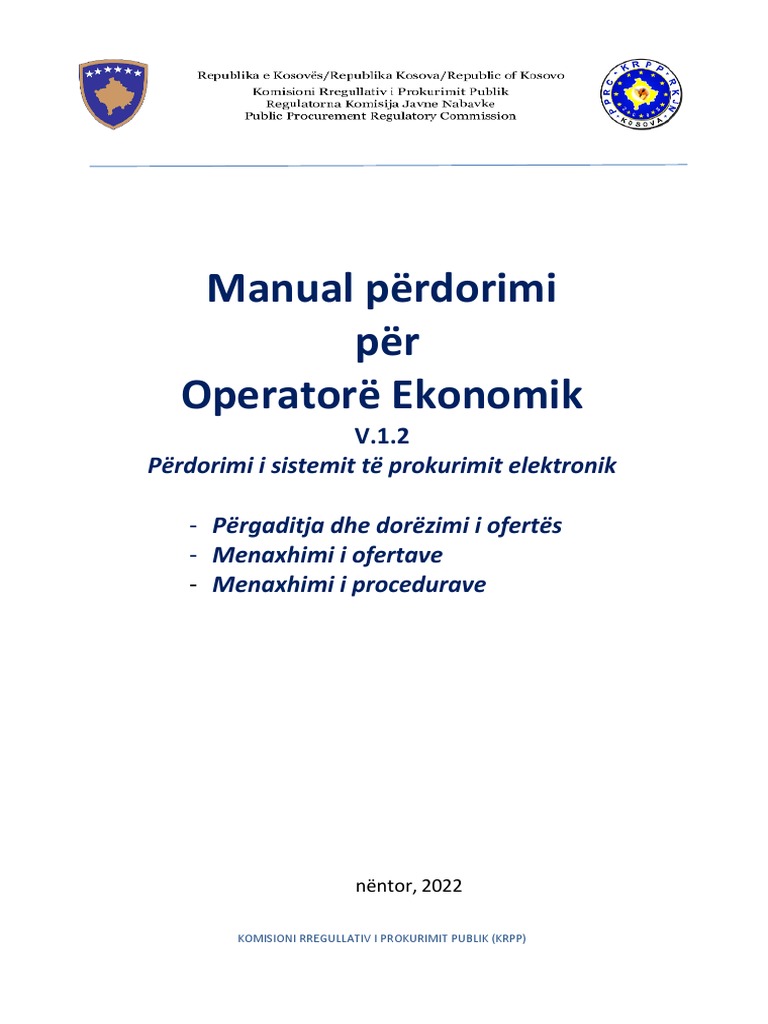Manual Per OE - Pergaditja Dorezimi I Ofertes (Perditesuar) | PDF