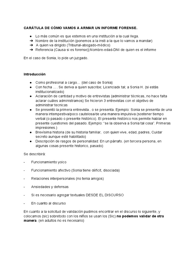 COMO HACER EL INFORME FORENSE | PDF | Abuso sexual | Abuso infantil