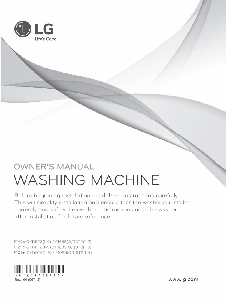 LG WM MFL67322820 Eng | PDF | Washing Machine | Materials