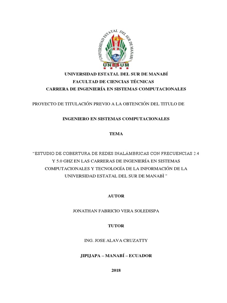 Universidad Estatal Del Sur de Manabí Facultad de Ciencias Técnicas Carrera de Ingeniería en ...