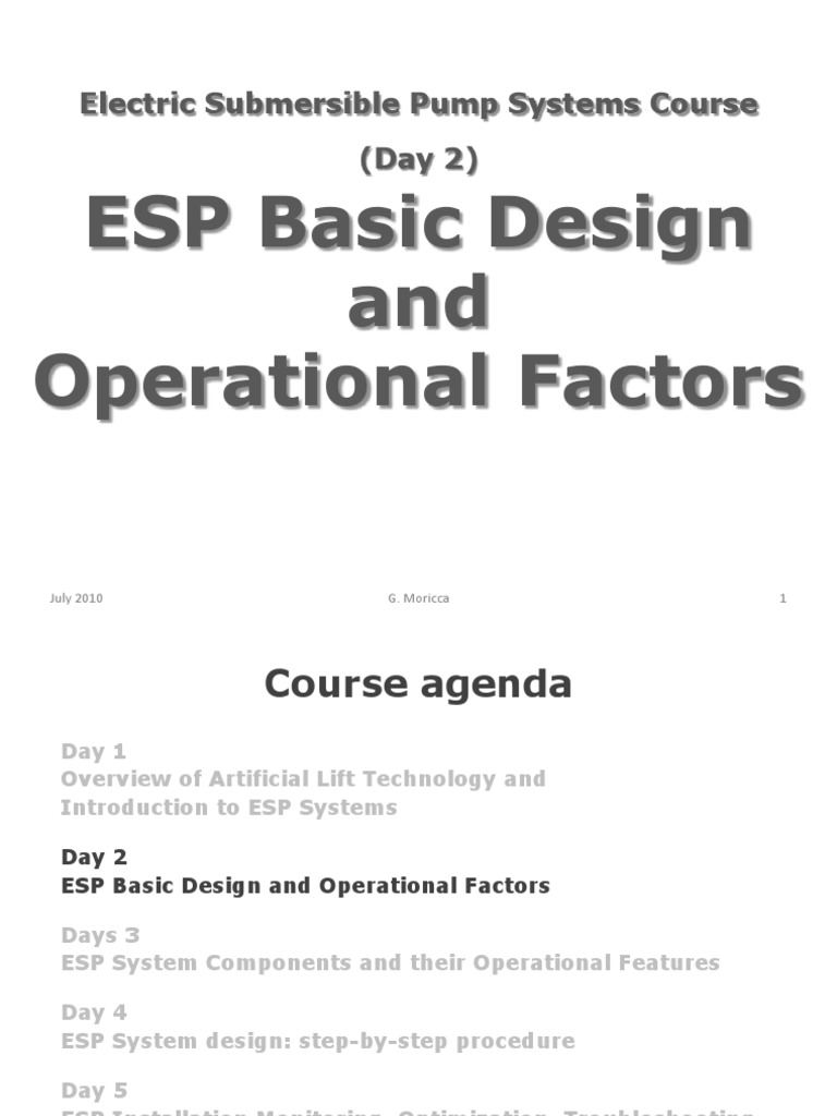 ESP Design & Operational Factors | PDF | Pump | Pressure