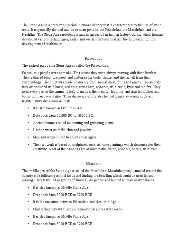 Stone Age Pdf Paleolithic Neolithic