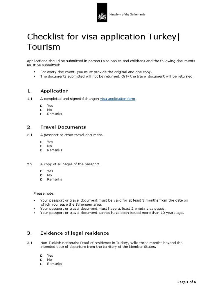 Checklist For Tourism | Download Free PDF | Travel Visa | Passport