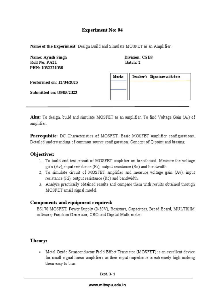 Pee Exp-4 | PDF | Technology & Engineering