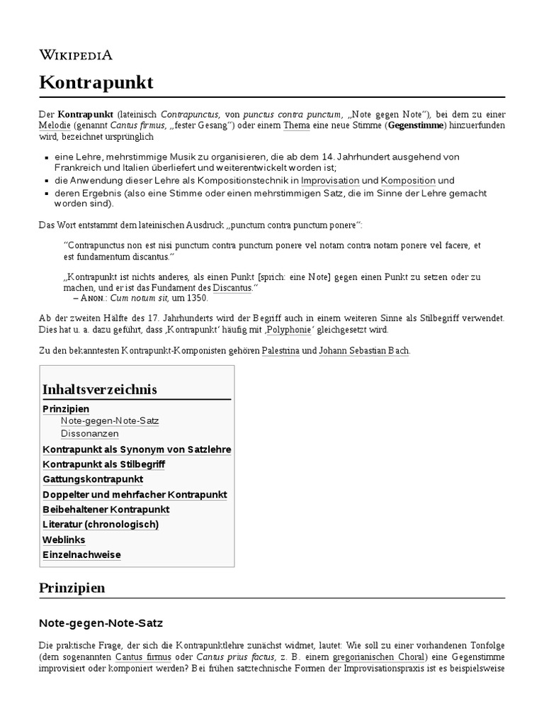 Kontrapunkt | PDF