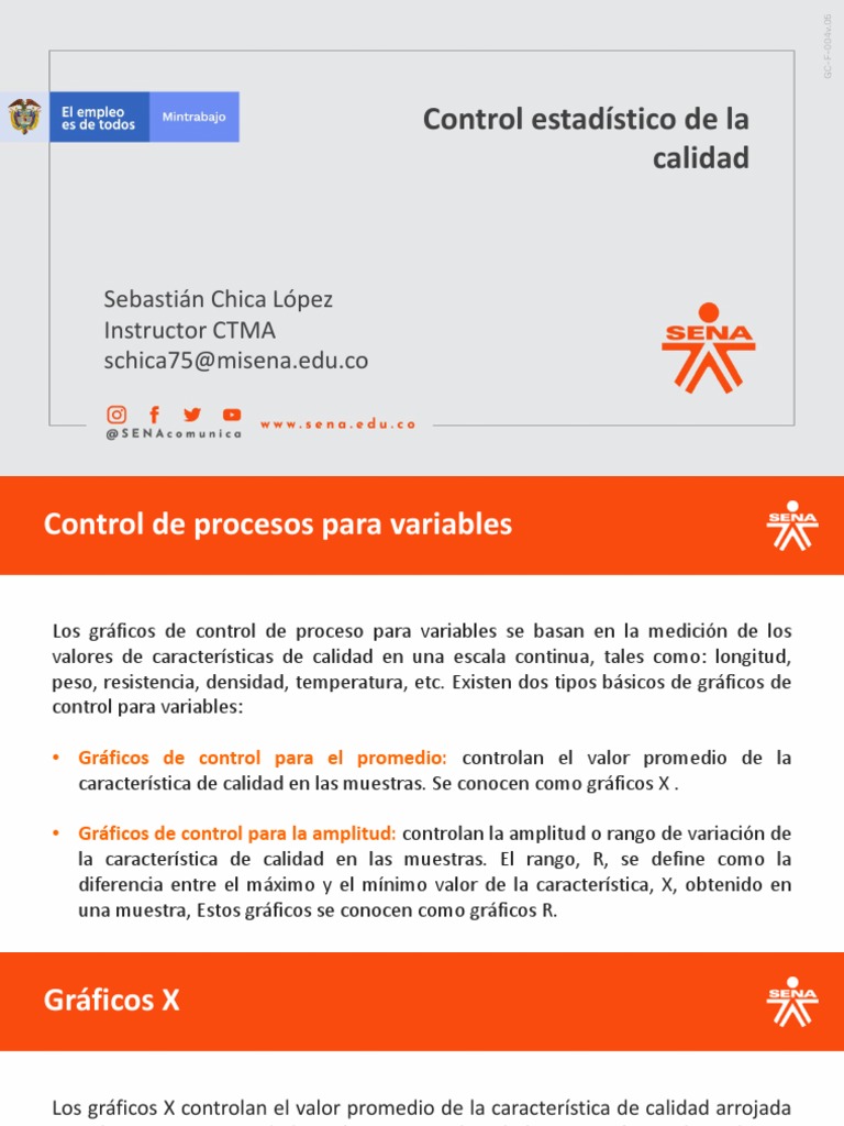 Control Estadístico para Variables | PDF | Desviación Estándar | Media