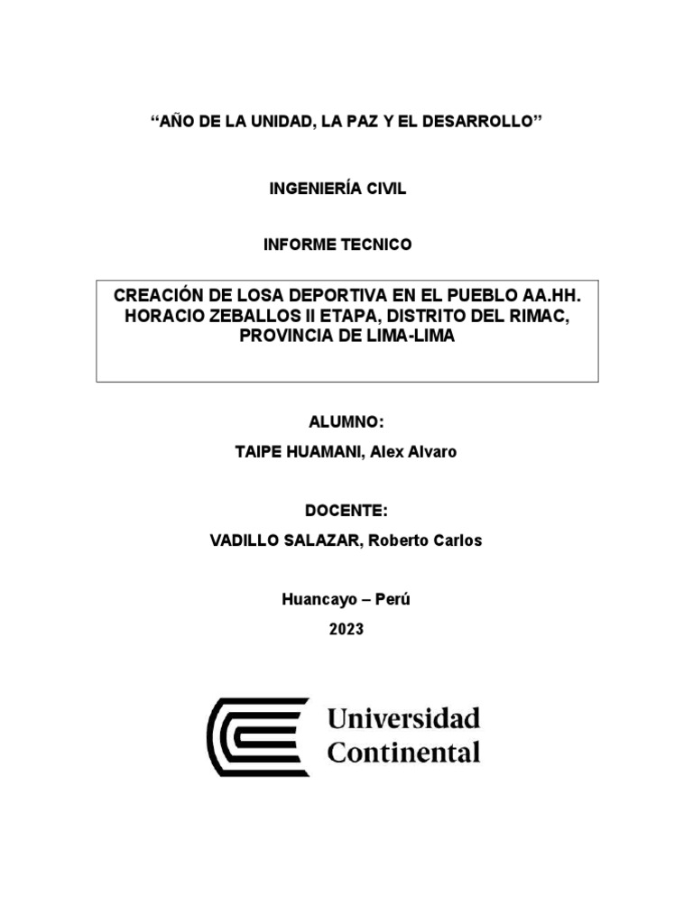Informe Tecnico - Alex Alvaro Taipe Huamani | PDF