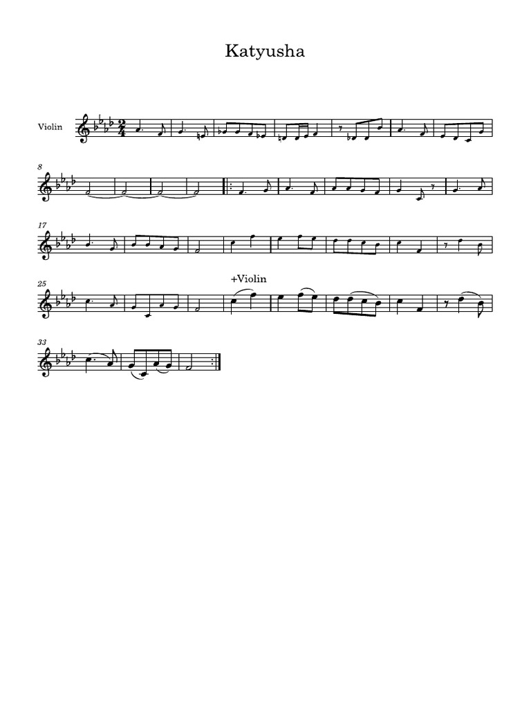 Katyusha (Violin) | PDF