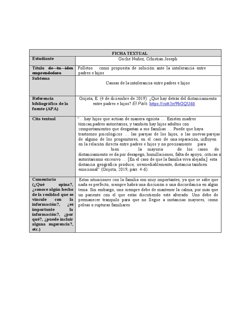 Ejemplos para Elaboración de Fichas Resumen | PDF