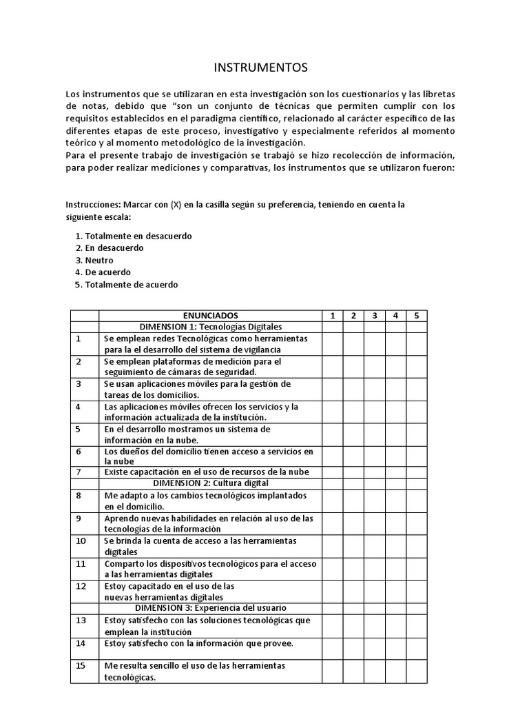 Instrumento Tesis 3 | PDF