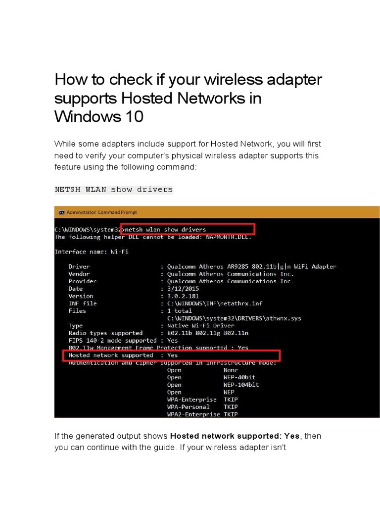 Configure Windows 10 Hotspot | PDF | Wireless Lan | Computer Network