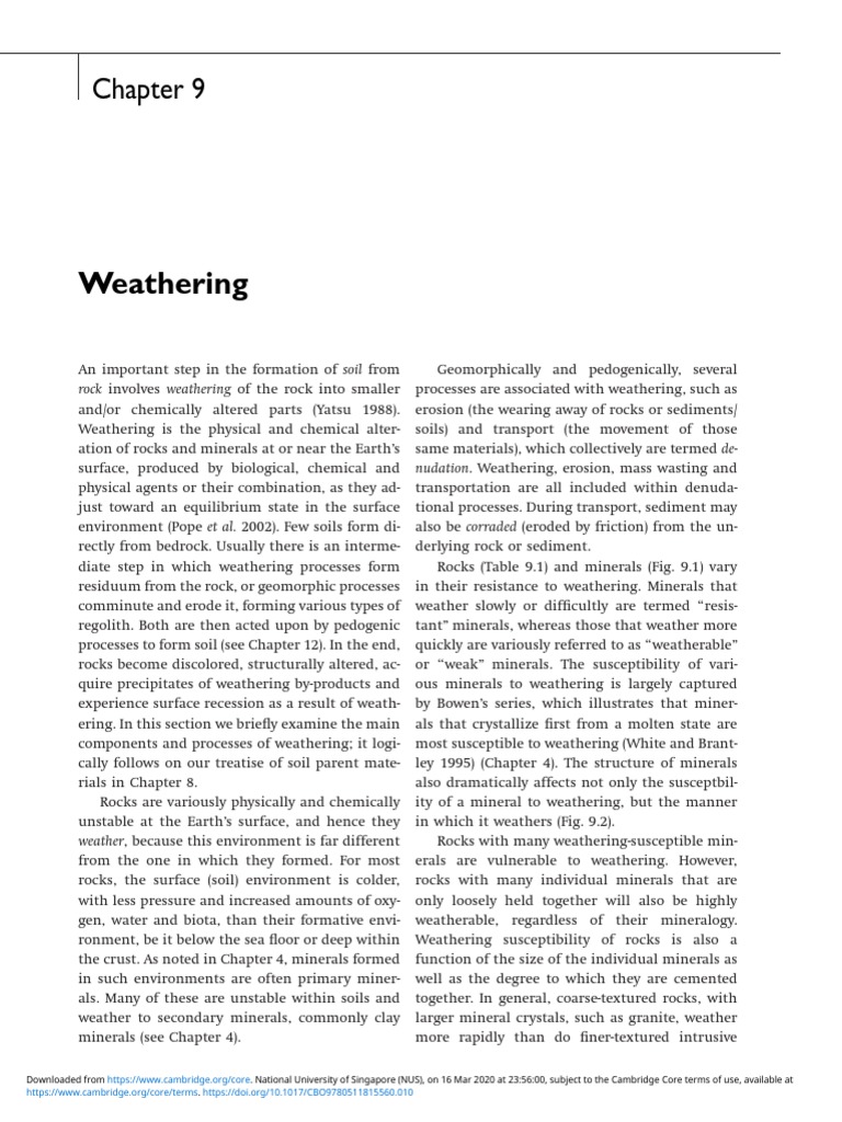 Weathering Chapter | PDF | Weathering | Rock (Geology)