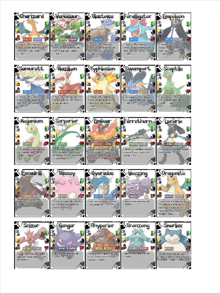 Dokumen - Tips - Pokemon Duels Cartas para Imprimir 20 | PDF | Juego de ...