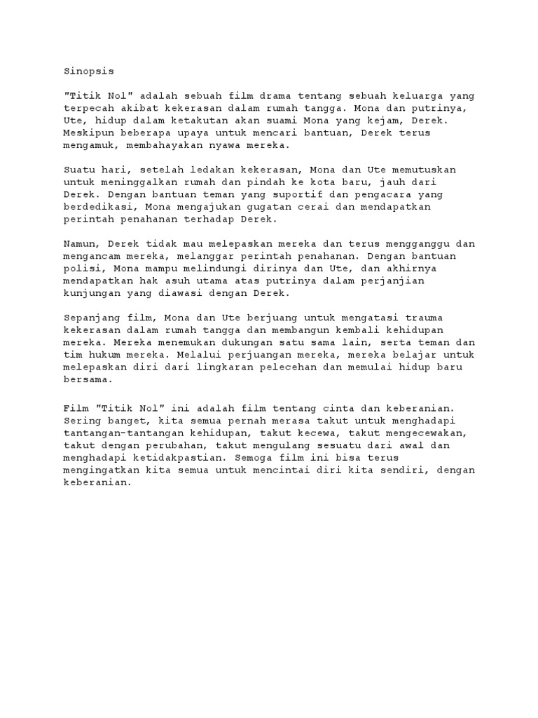 Sinopsis Film Pendek | PDF