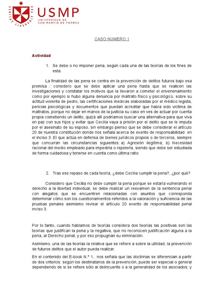 Caso Numero 1 | PDF | Derecho penal | Castigos