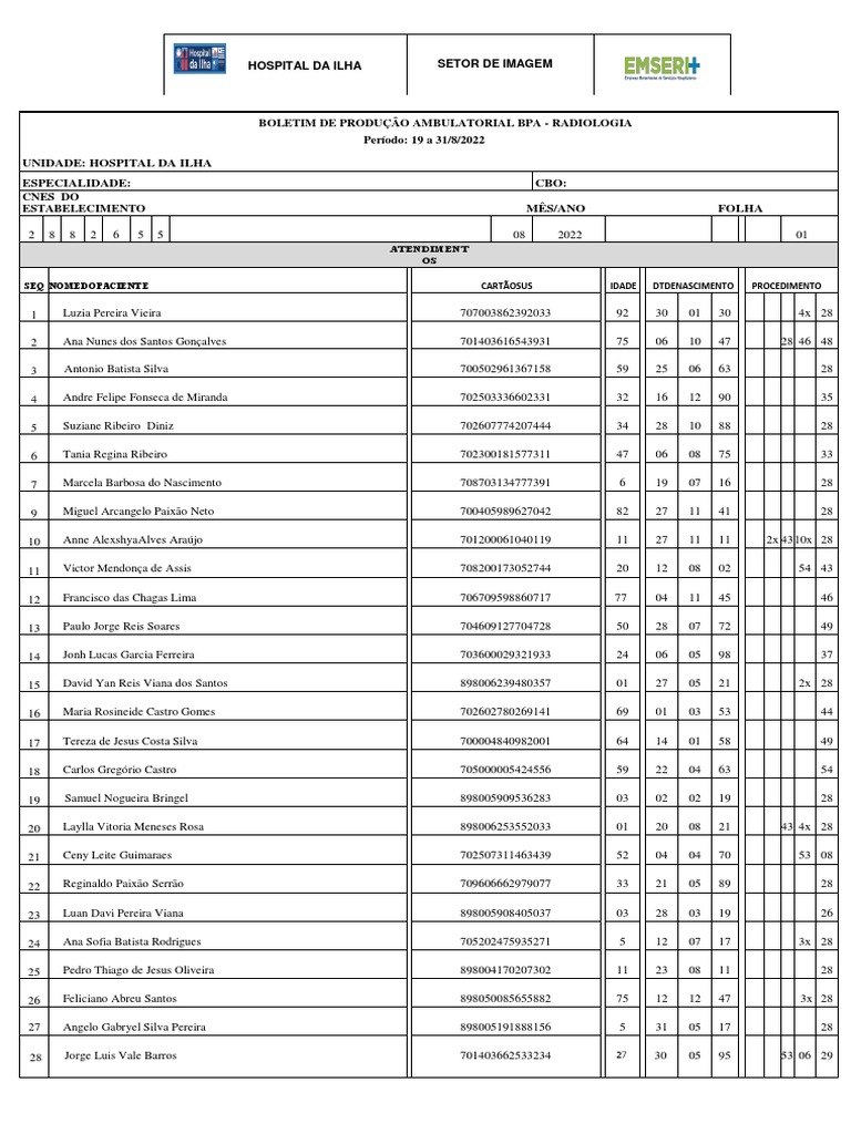 5.7 - BPA-C RADIOGRAFIAS - FATURAMENTO | PDF