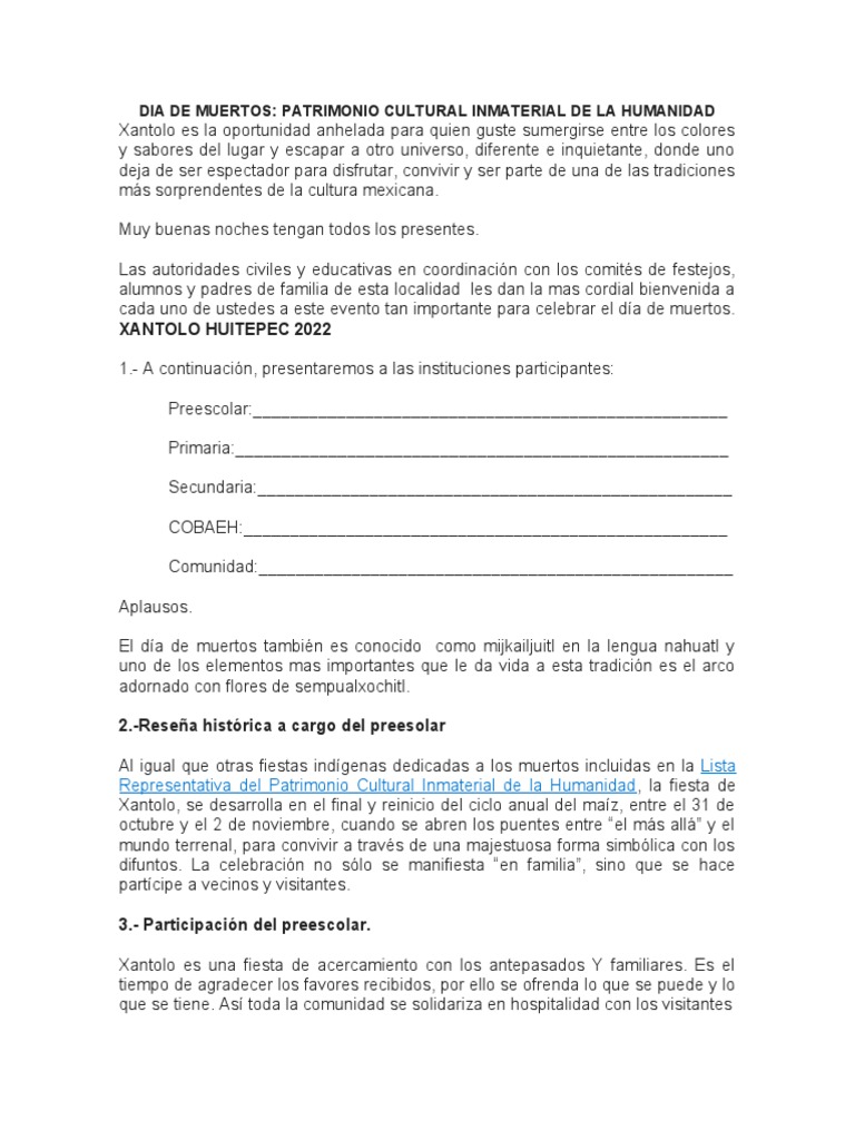 Programa Xantolo | PDF