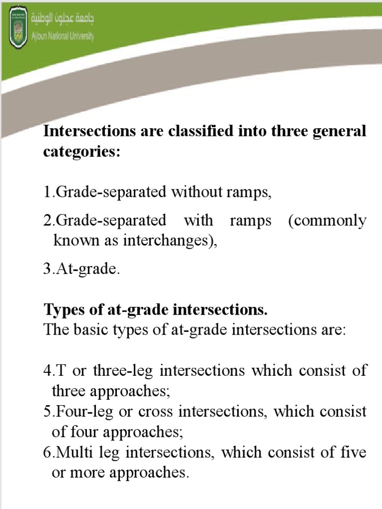 Lect 5 N | PDF | Interchange (Road) | Intersection (Road)