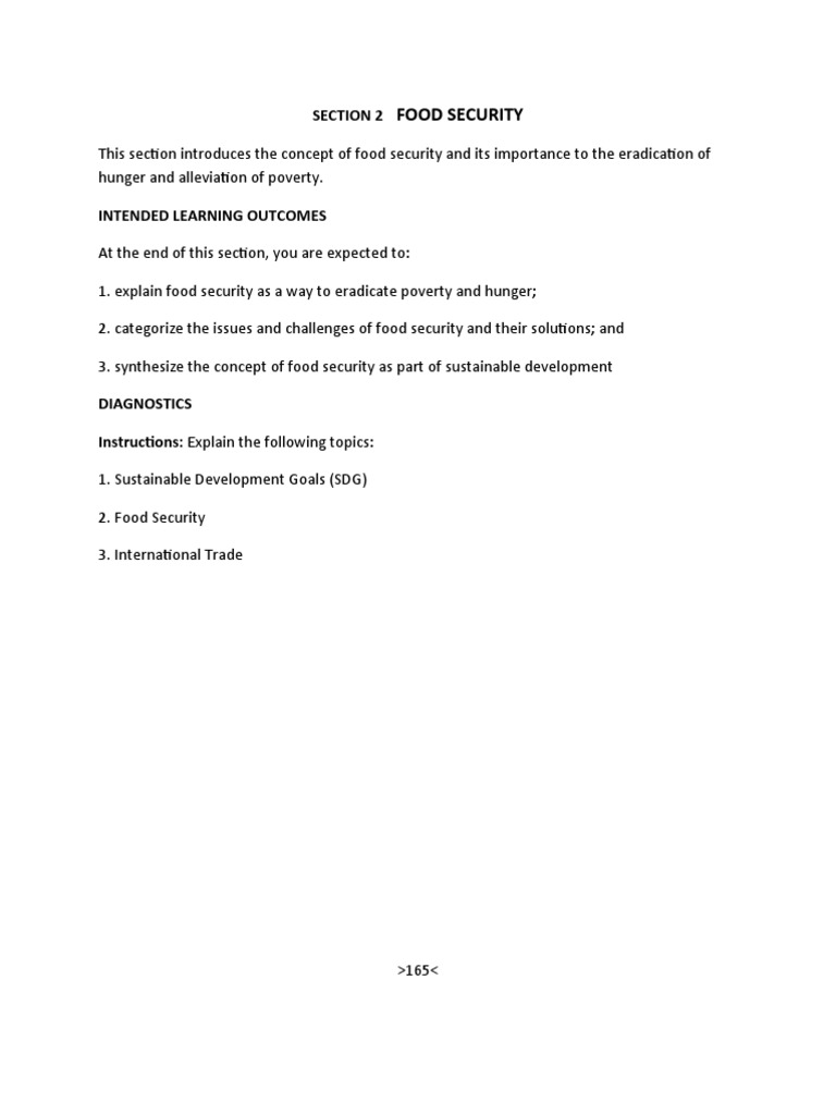 Section 2 Food Security | PDF | Food Security | Sustainability