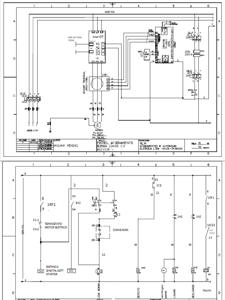 Diagrama Eletrico Flygt Soft Starter | PDF