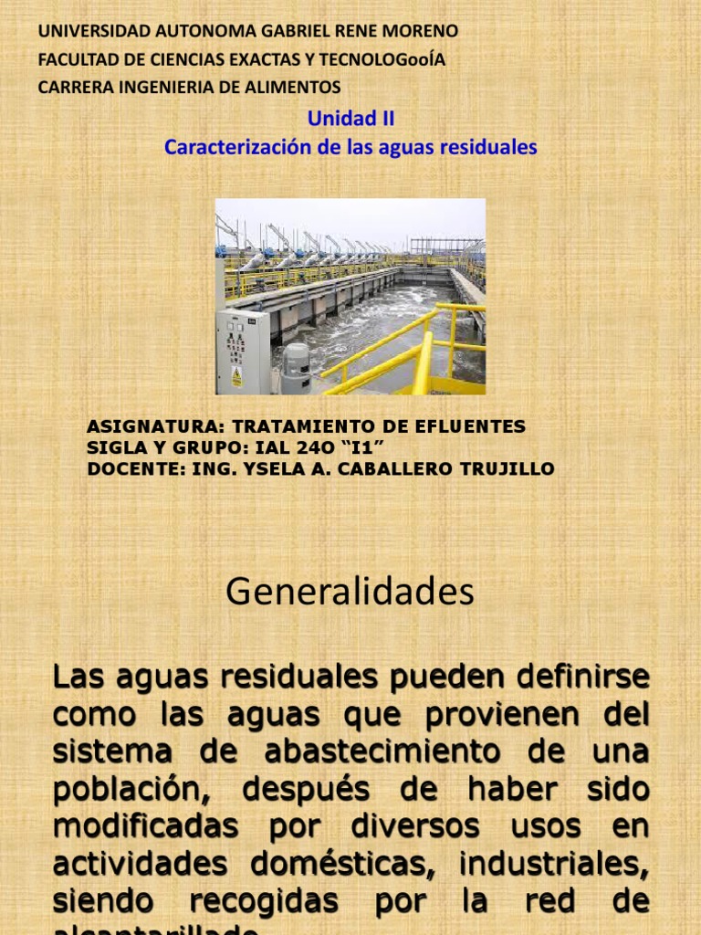 Unidad 2 CARACTERIZACION DEL AGUA RESIDUAL (1) | PDF
