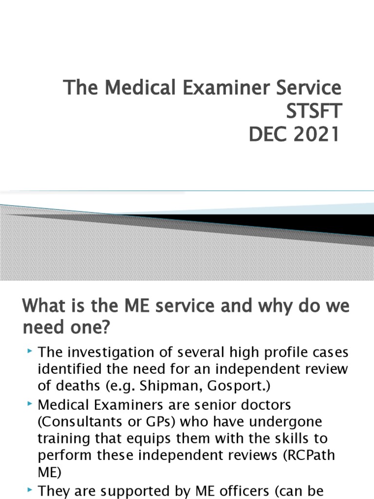 The Medical Examiner Service PPT March 22 | PDF