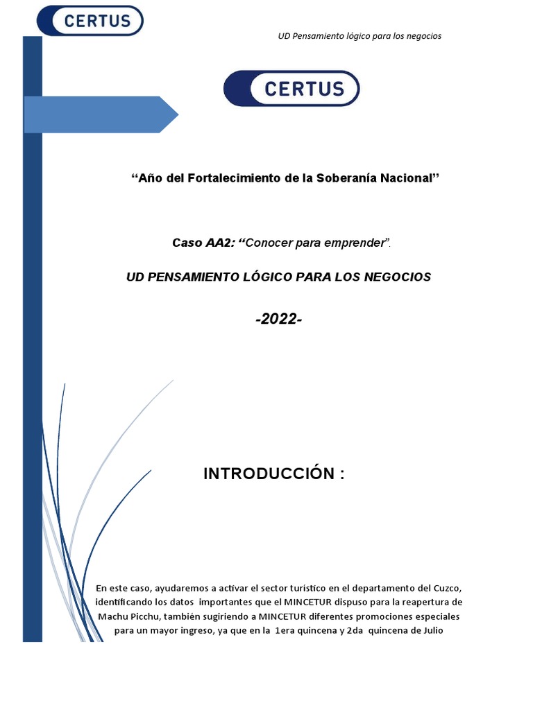 CASO AA2 Conocer para Emprender | PDF