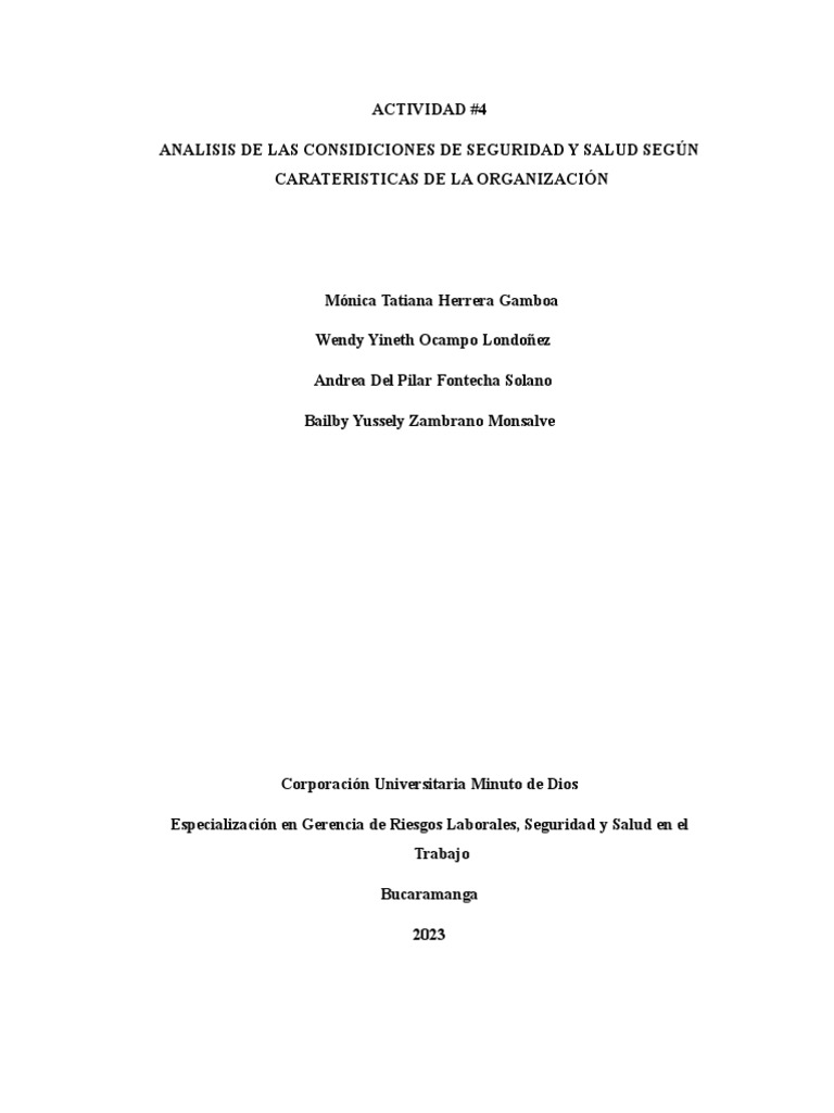 Actividad 4 - GSST | PDF | Nicotina | Seguridad y salud ocupacional