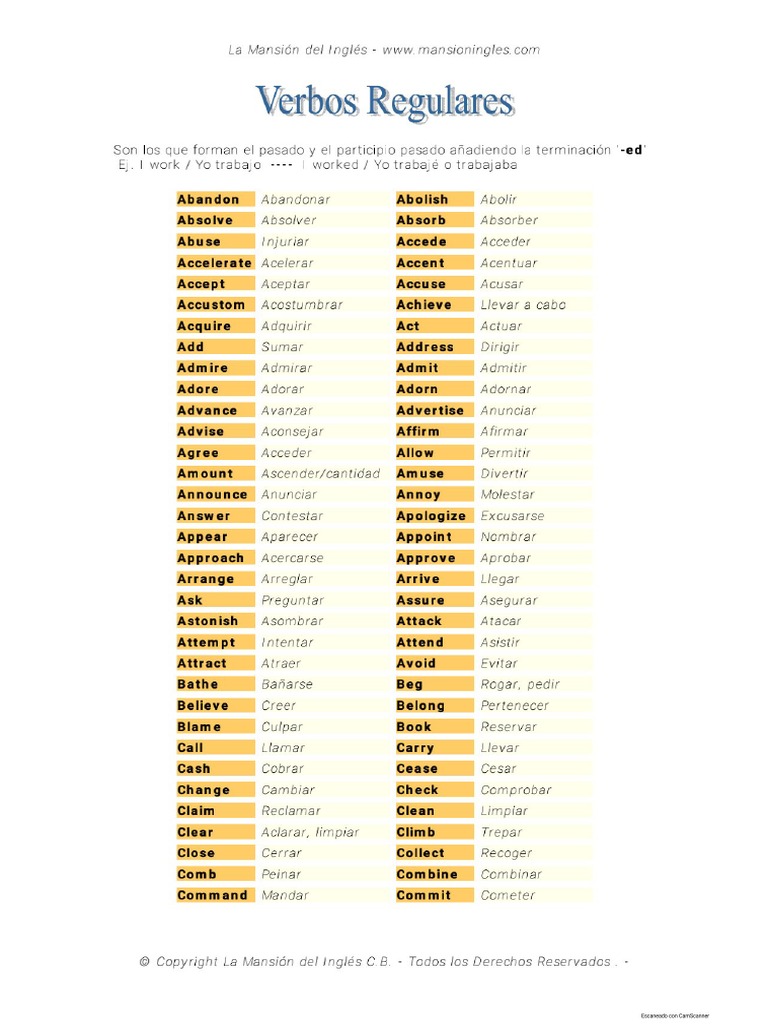verbos_regulares | PDF