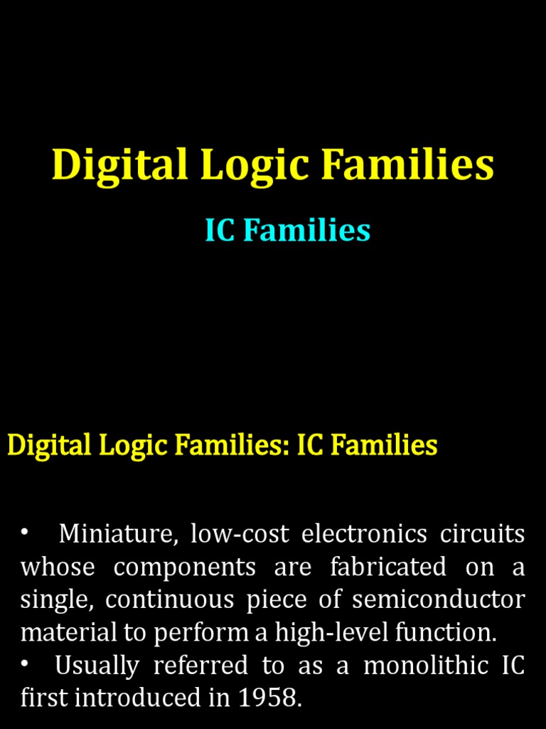 Overview of Digital Logic Families | PDF | Computers