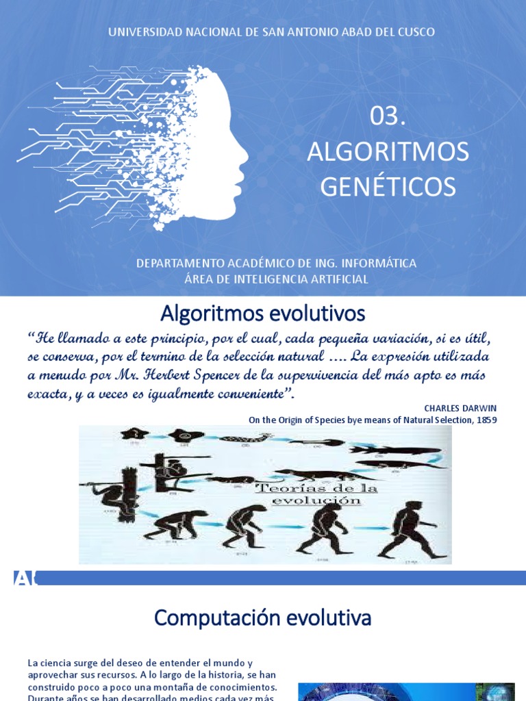 03 Algoritmos Genéticos | PDF | Algoritmo genético | Evolución