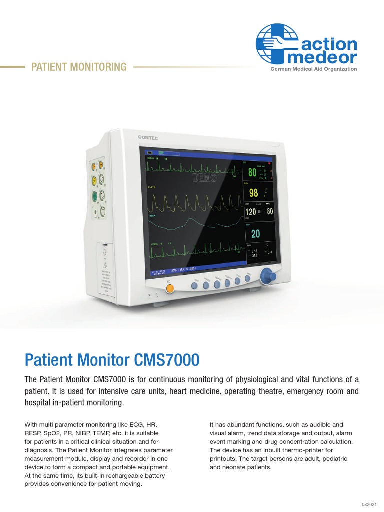flyer-mt-patient-monitor-cms7000-082021-en-web | PDF | Monitoring (Medicine) | Medicine