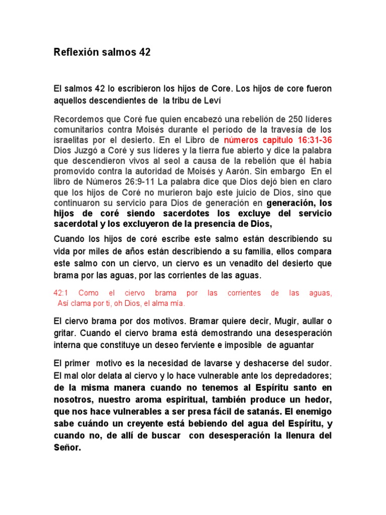 Reflexión Salmos 42 | PDF | David | Cristo (título)