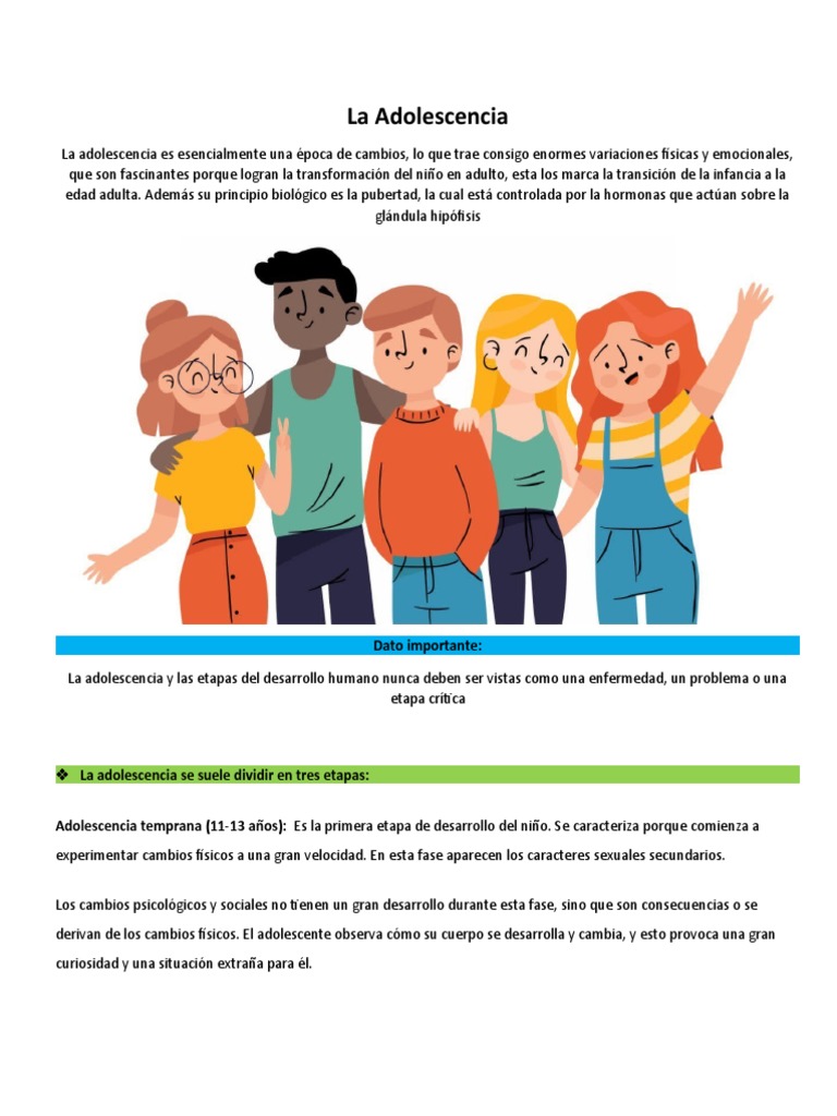 La Adolescencia | PDF | Adolescencia | Pubertad