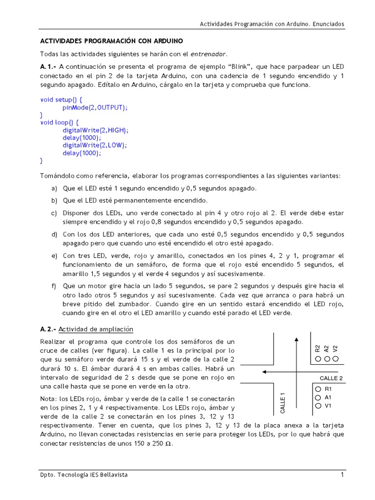 Actividades Programacion Con Arduino | PDF