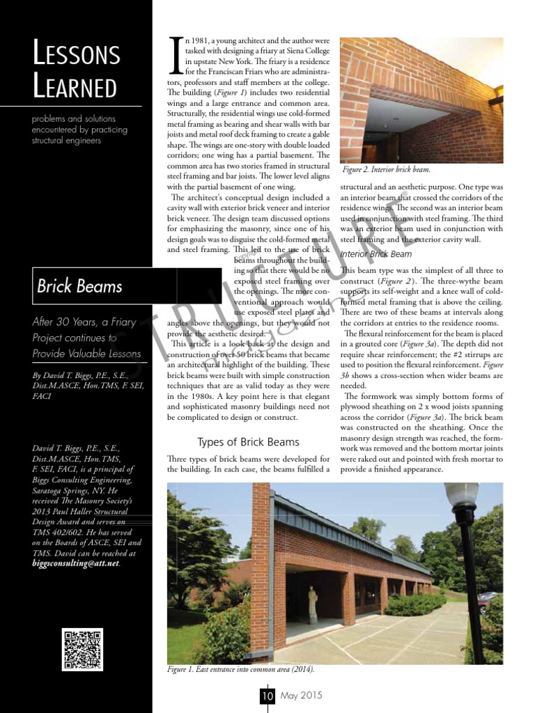 C LessonsLearned Biggs May151 | PDF | Beam (Structure) | Framing ...