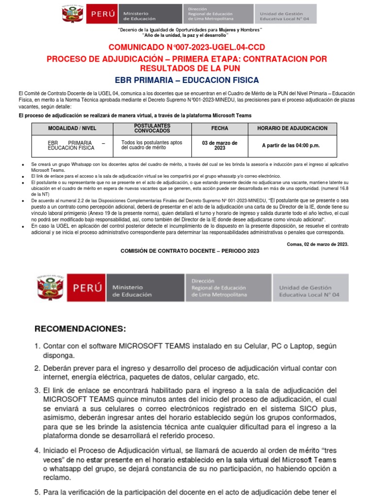 COMUNICADO N°007-2023 | PDF | Informática