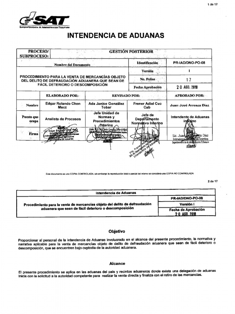 Intendencia de Aduanas: Proceso | PDF | aduana | Guatemala